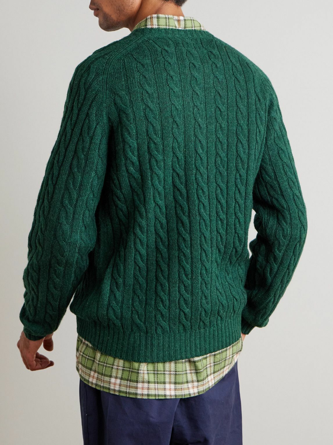 Beams Plus - Cable-Knit Wool Sweater - Green Beams Plus