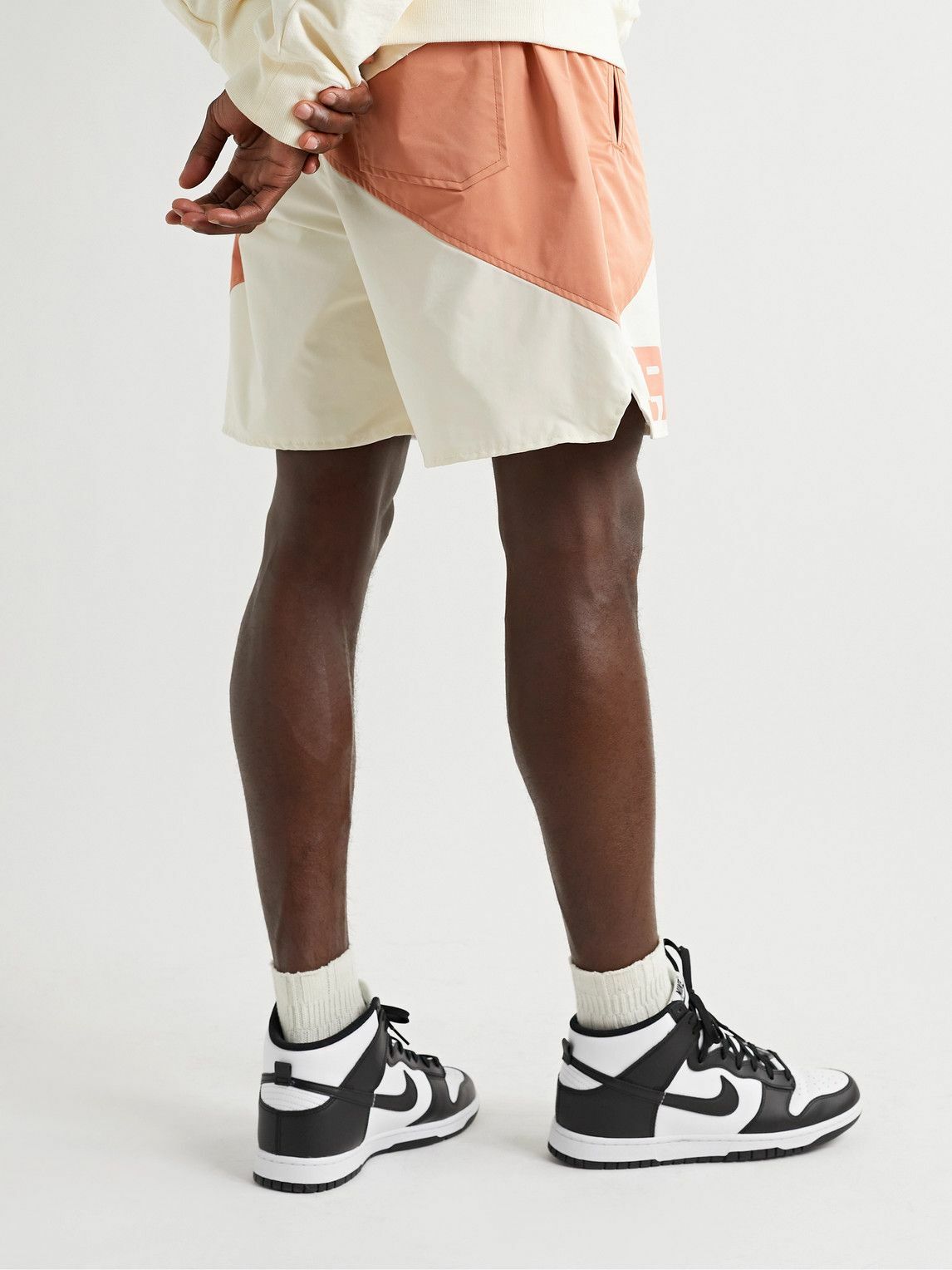 Rhude - Straight-Leg Logo-Print Shell Drawstring Shorts - Orange Rhude