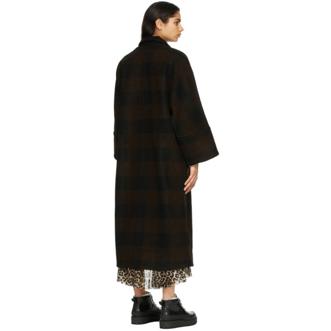 GANNI Brown Wool Oversized Coat GANNI