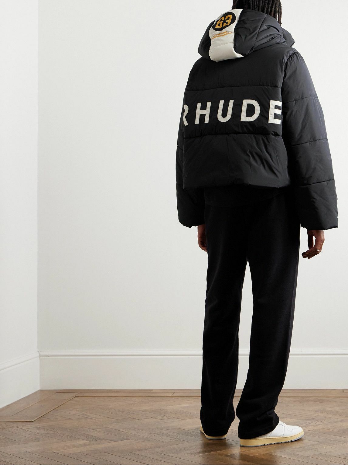 Rhude - Lamborghini Logo-Embroidered Nylon Hooded Padded Jacket - Black ...