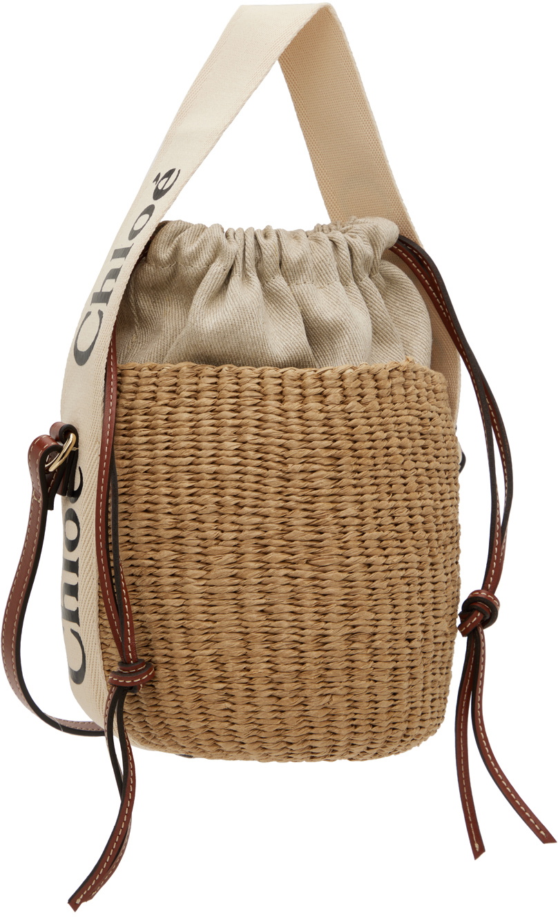 Chloé Beige Small Woody Basket Bag Chloe