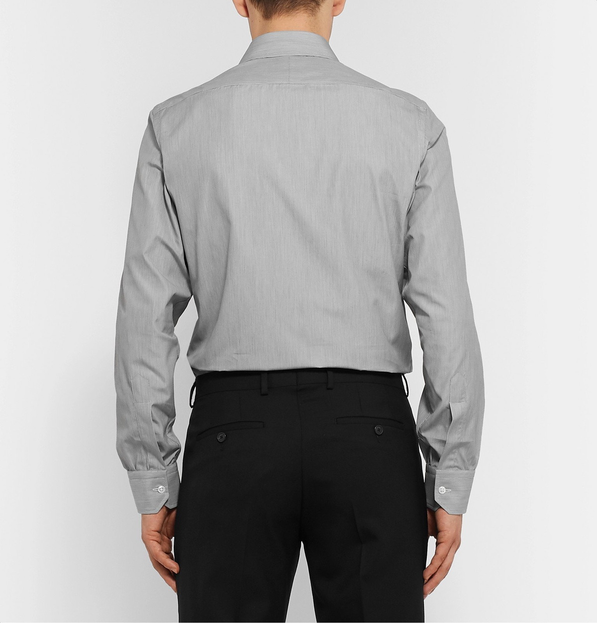 Turnbull & Asser - Grey Cutaway-Collar Striped Cotton Shirt - Gray ...
