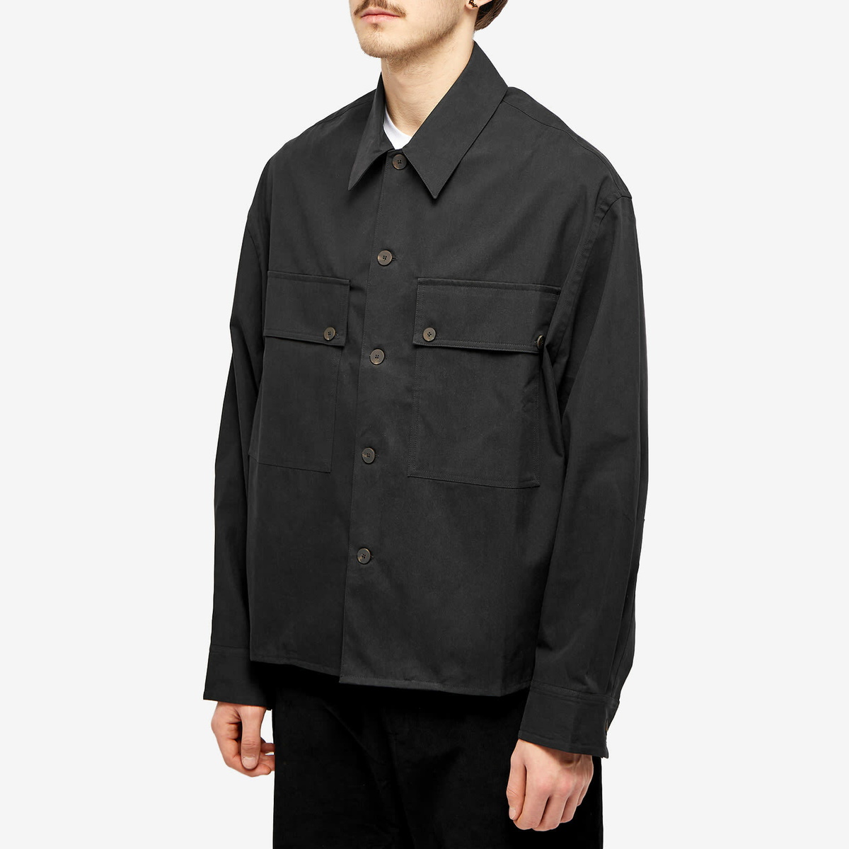 Studio Nicholson Men's Iso Patch Pocket Overshirt in Darkest Navy Studio Nicholson
