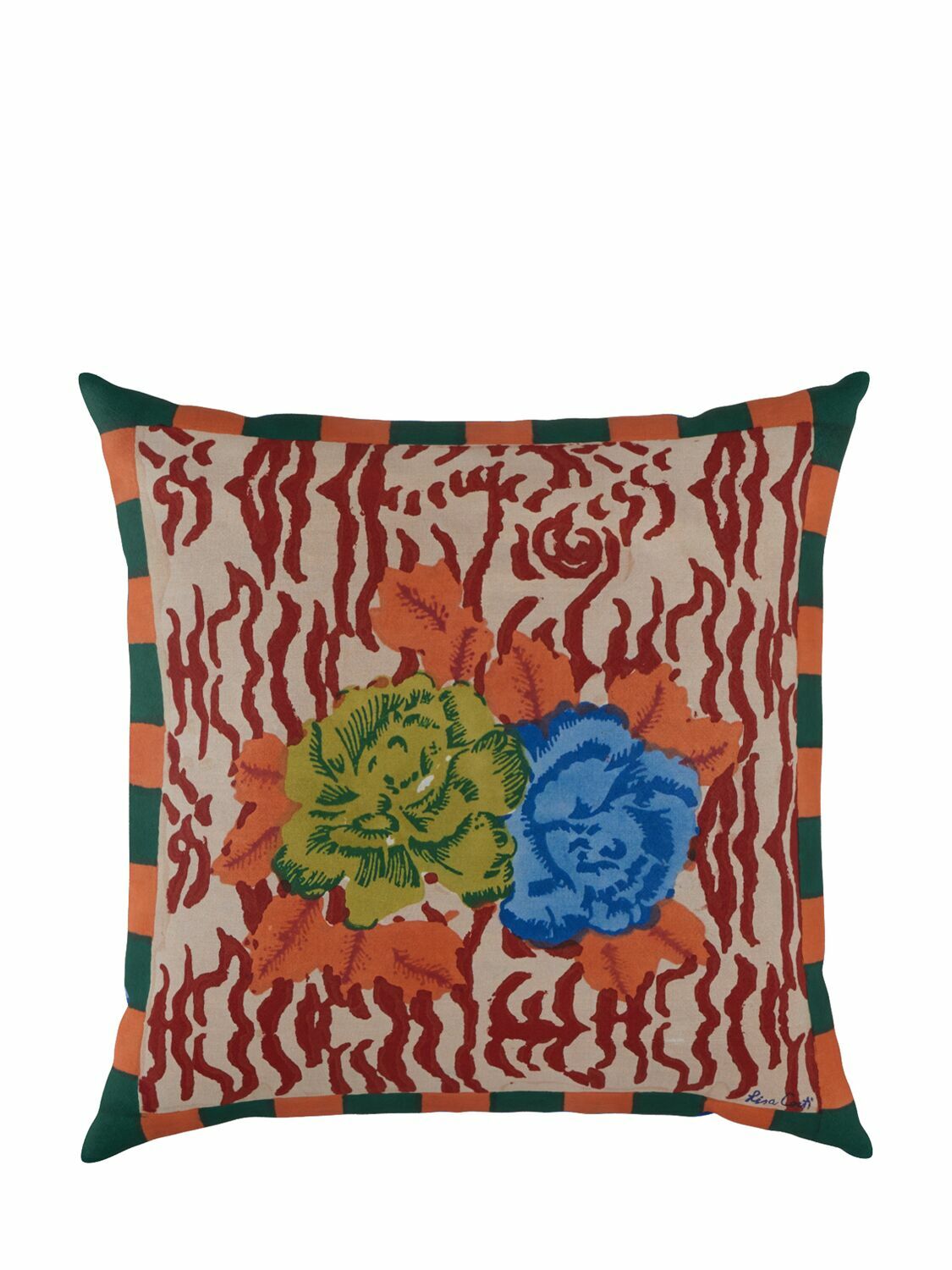 LISA CORTI Indian Tiger Red Cushion Lisa Corti