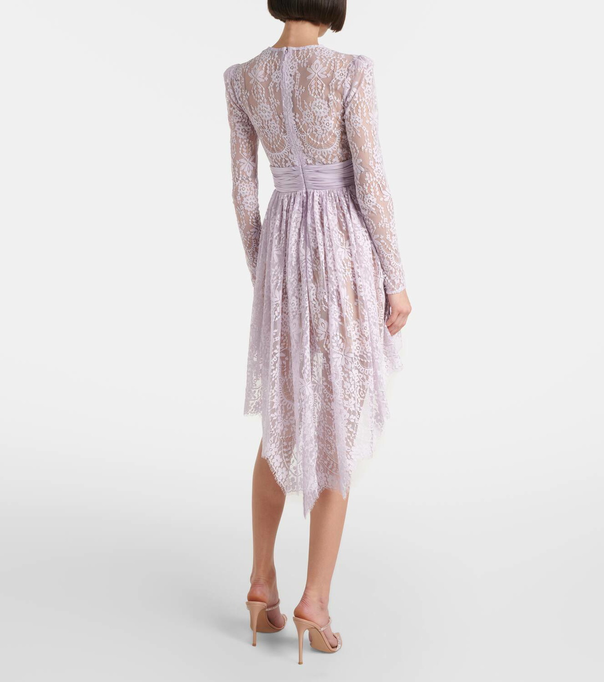 Self-Portrait Sheer lace and satin minidress Self-Portrait