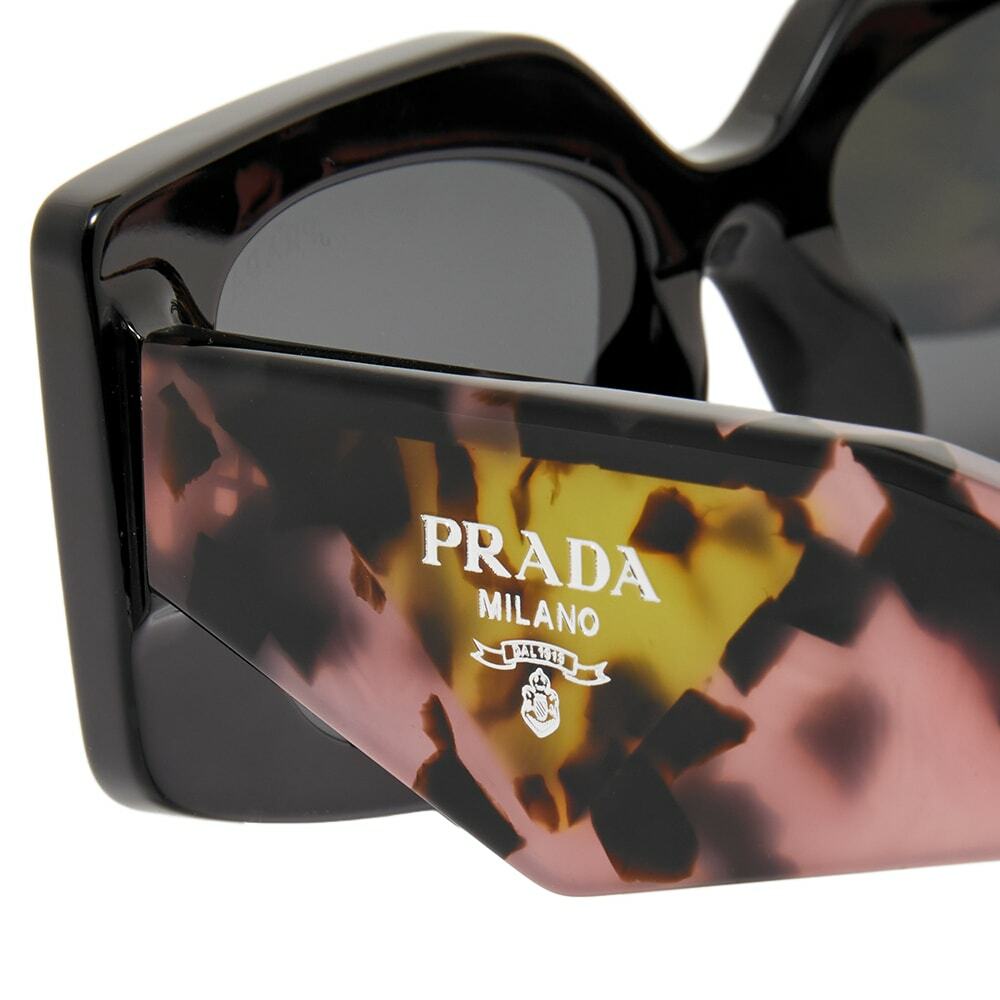 Prada Eyewear Women's PR 15YS Sunglasses in Black/Pink Prada