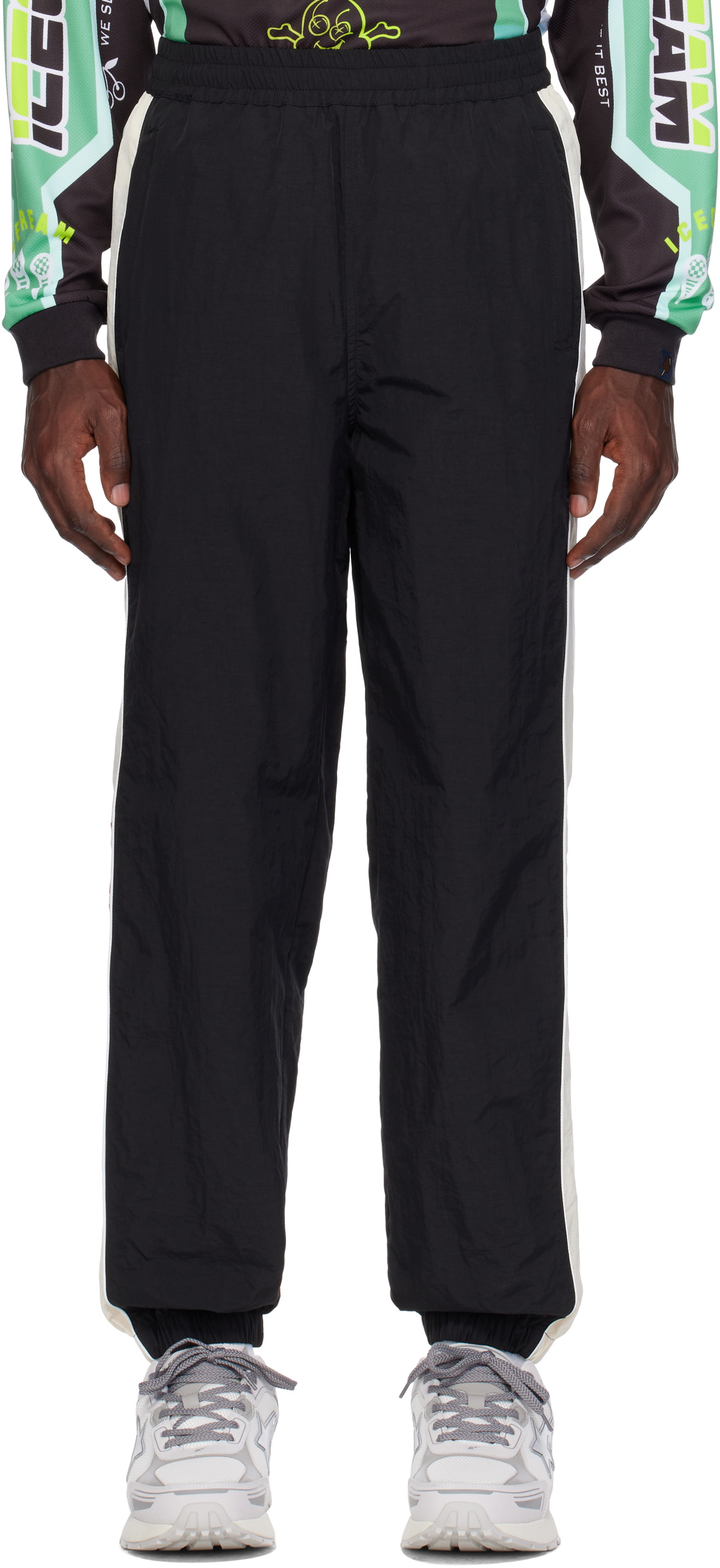 ICECREAM Black Nylon Track Pants ICECREAM
