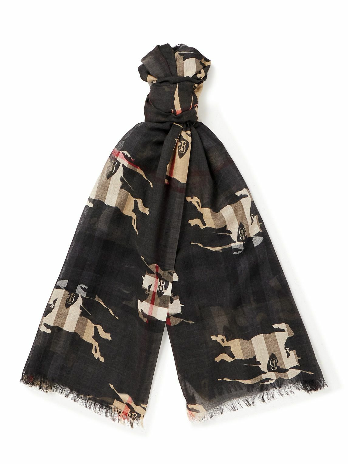 Burberry - Logo-Print Wool and Silk-Blend Scarf Burberry