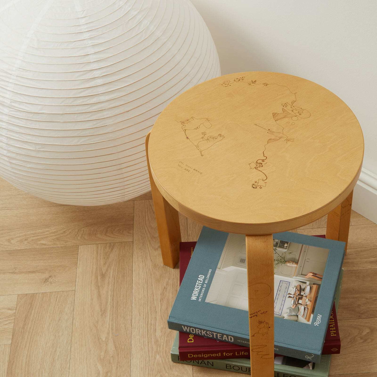 Artek x Moomin Stool 60 in Birch Veneer Artek