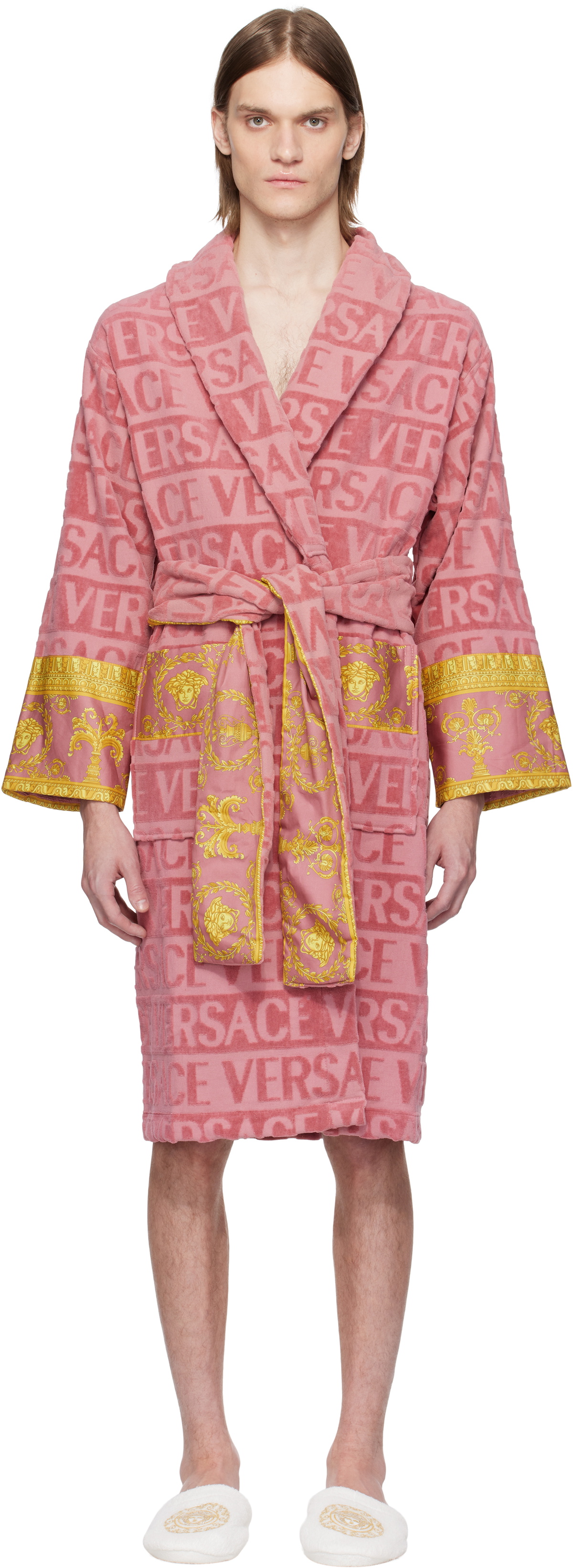 Versace Underwear Pink 'I Heart Baroque' Bathrobe Versace Underwear