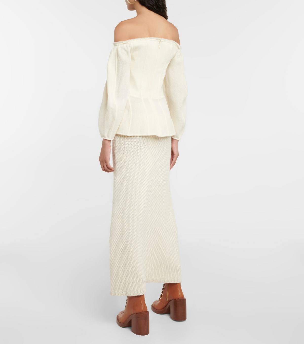 Chloe - Off-shoulder wool and cashmere blouse Chloe