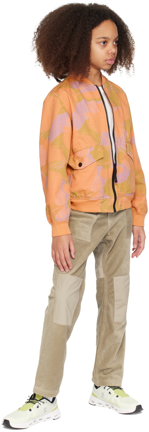 Stone Island Junior Kids Orange Patch Jacket Stone Island Junior