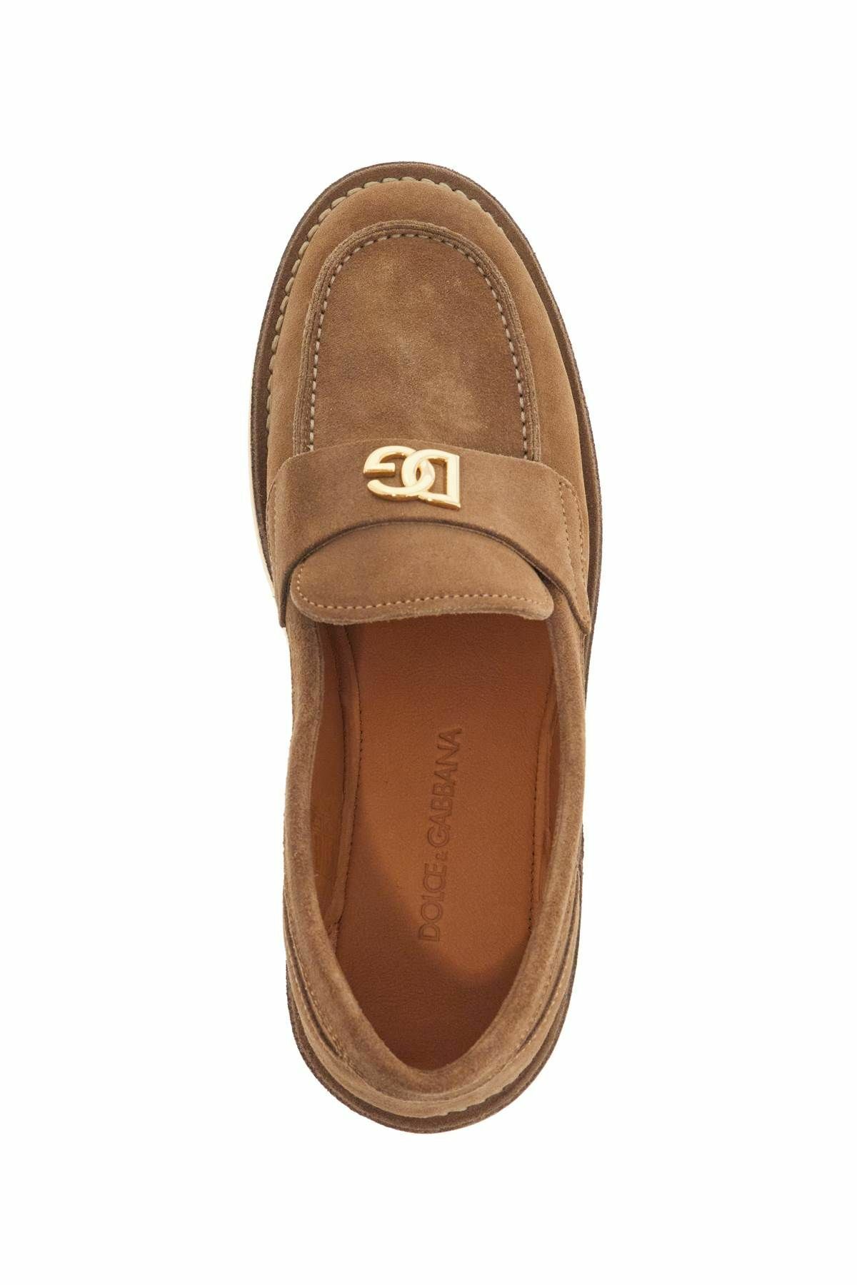 DOLCE & GABBANA suede leather moccas Brown Dolce & Gabbana