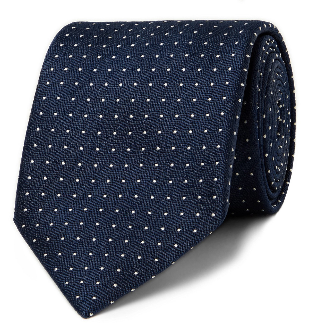 Brioni - 8mm Polka-Dot Silk-Jacquard Tie - Blue Brioni