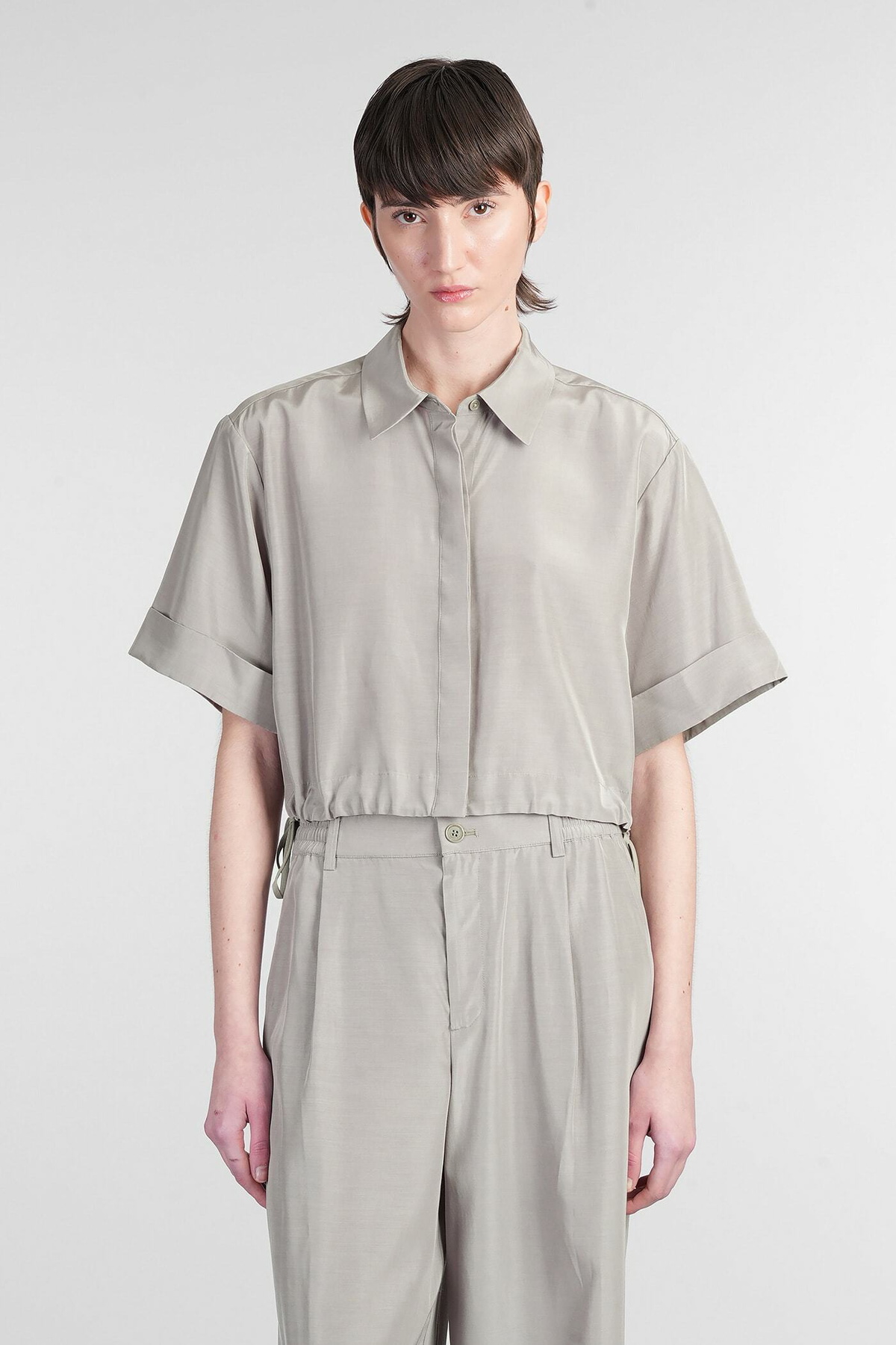 Simkhai Ryett Shirt In Grey Acetate Simkhai