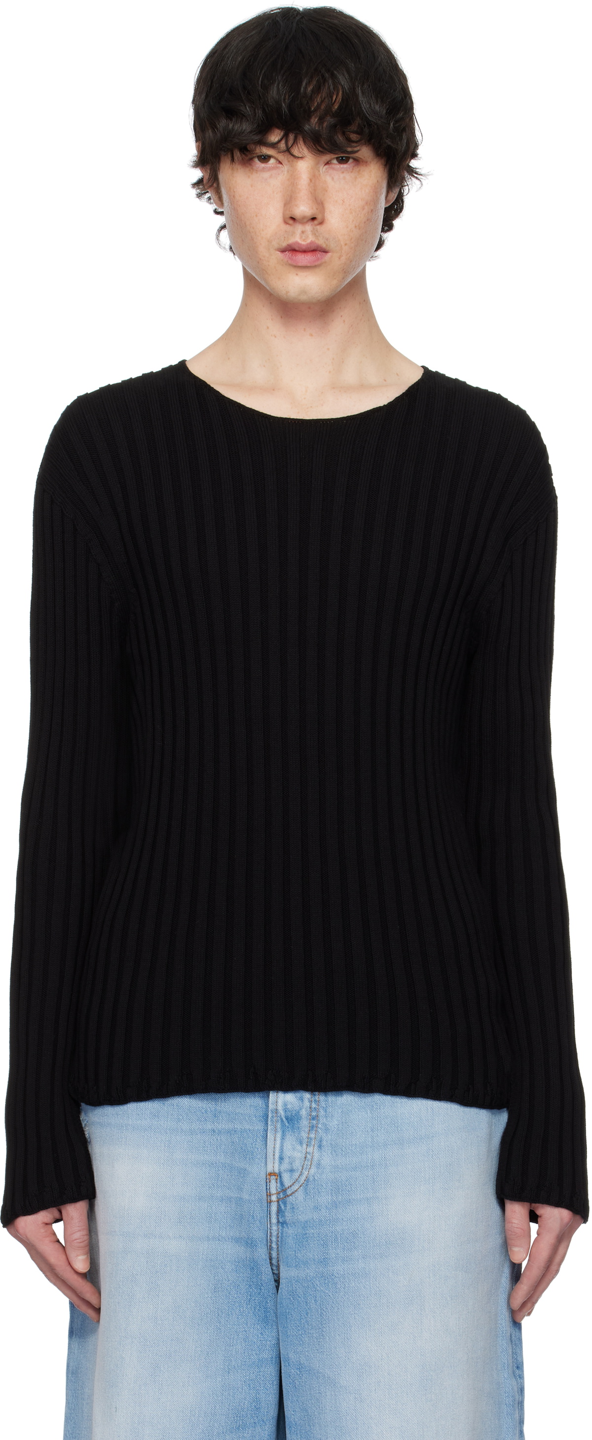 Acne Studios Black Ribbed Sweater Acne Studios