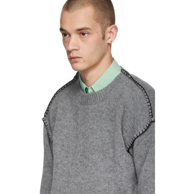 Loewe Grey Blanket Stitch Sweater Loewe