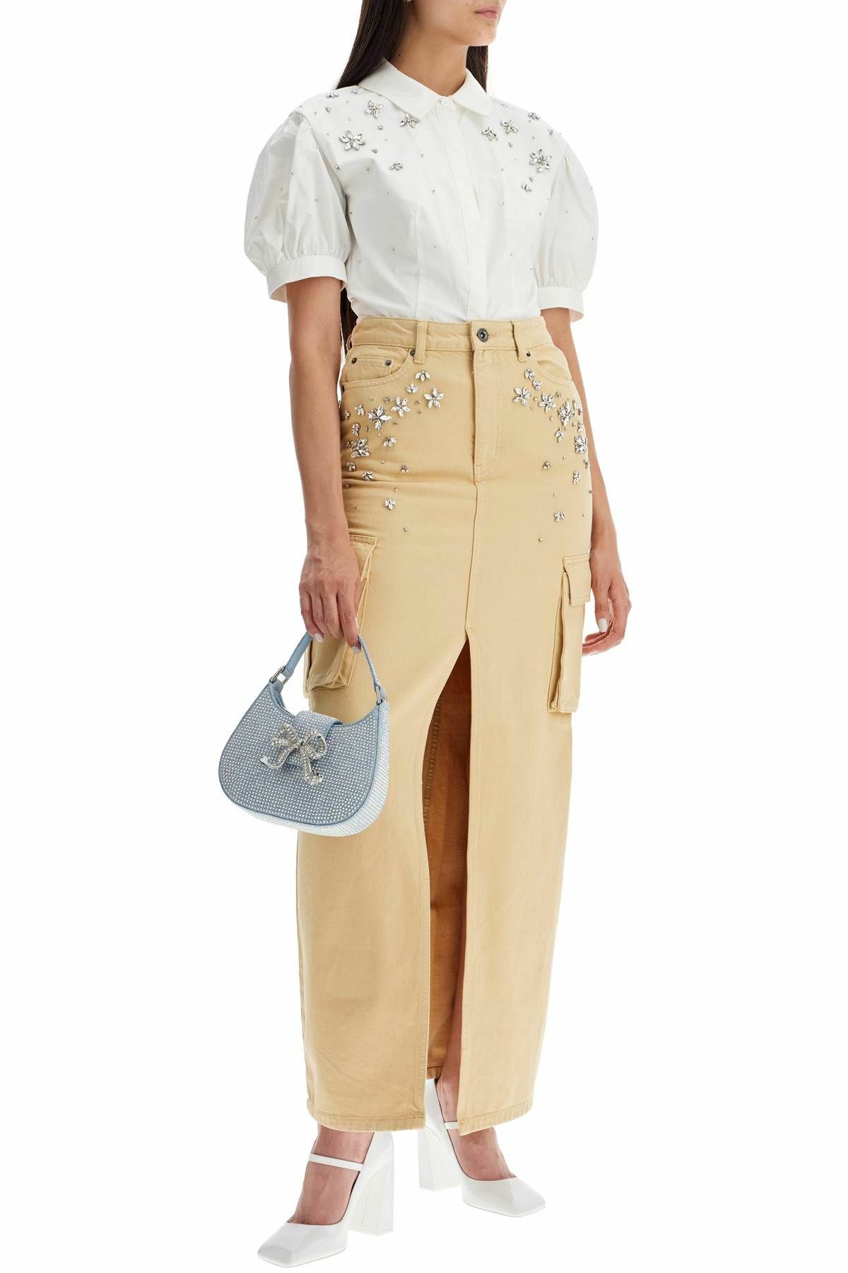 SELF PORTRAIT fitted cotton shirt with tailored White Self-Portrait