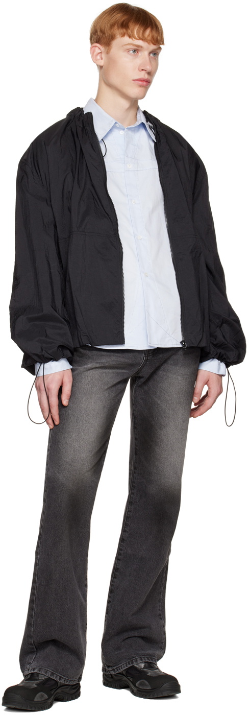 TheOpen Product SSENSE Exclusive Black String Bomber Jacket TheOpen Product