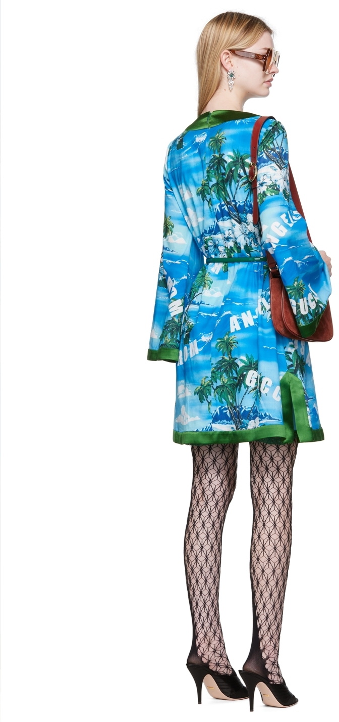Gucci Blue Printed Dress Gucci