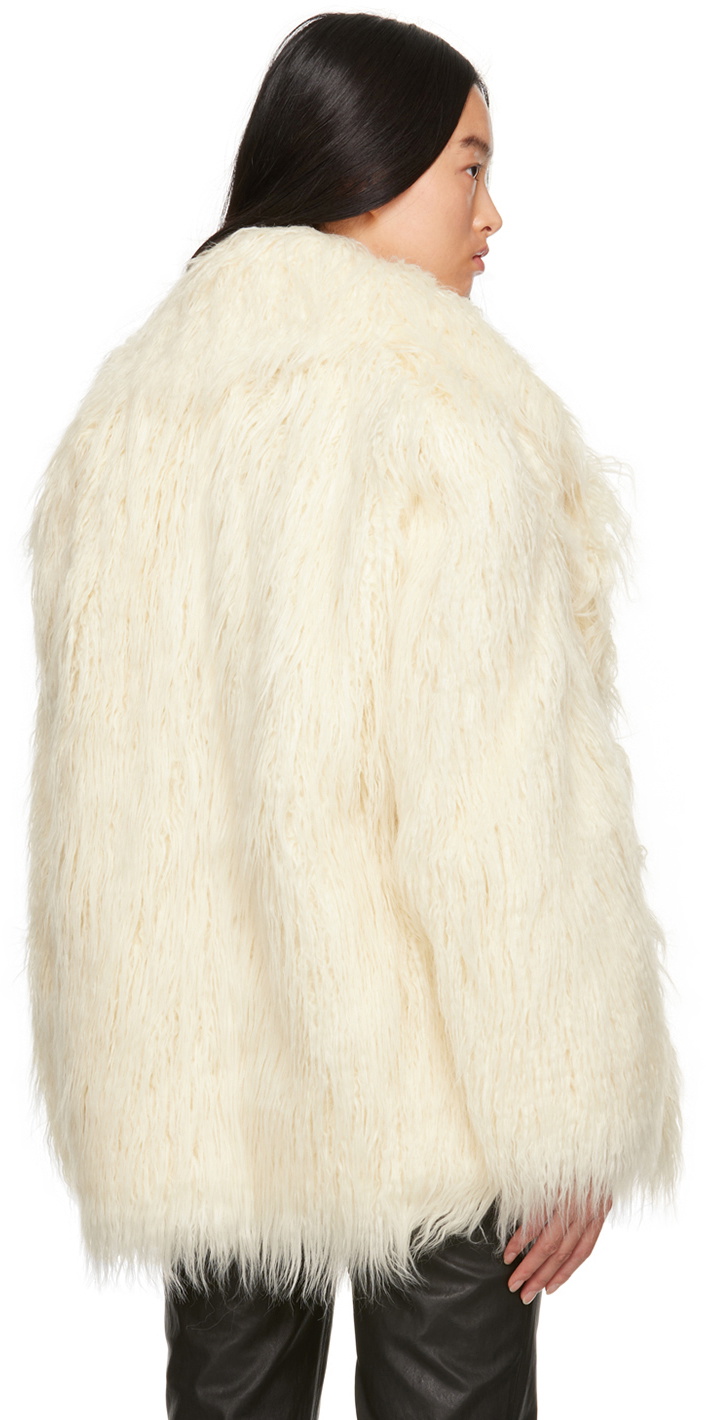 The Frankie Shop Off-White Liza Faux-Fur Jacket The Frankie Shop