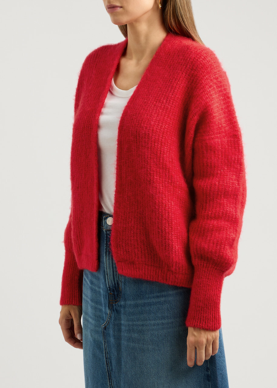 American Vintage East Ribbed-knit Cardigan Red American Vintage