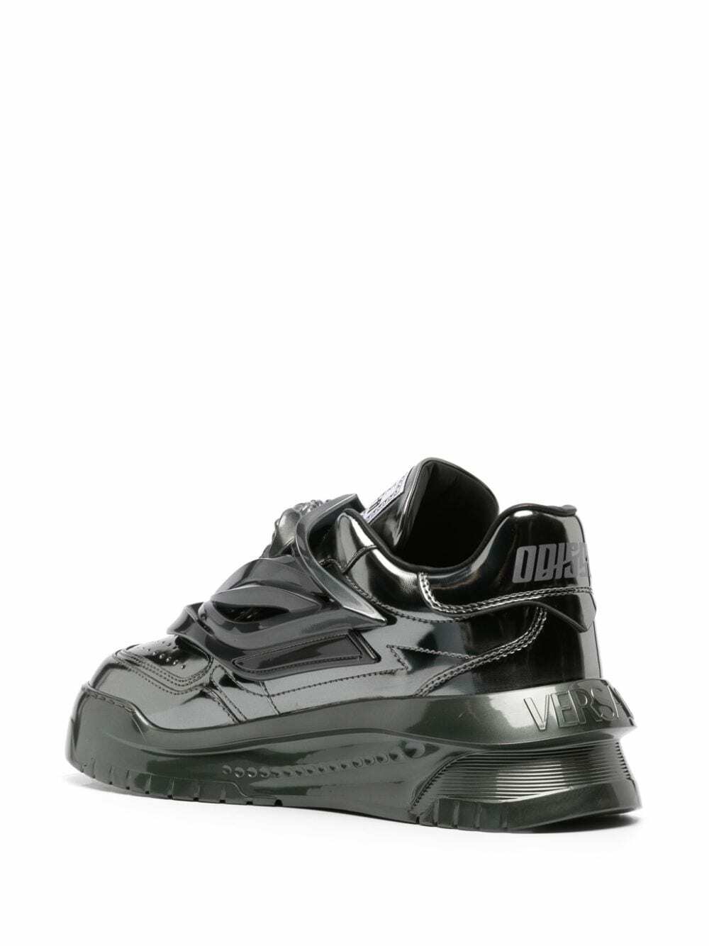 VERSACE - Odissea Laminated Leather Sneakers Versace