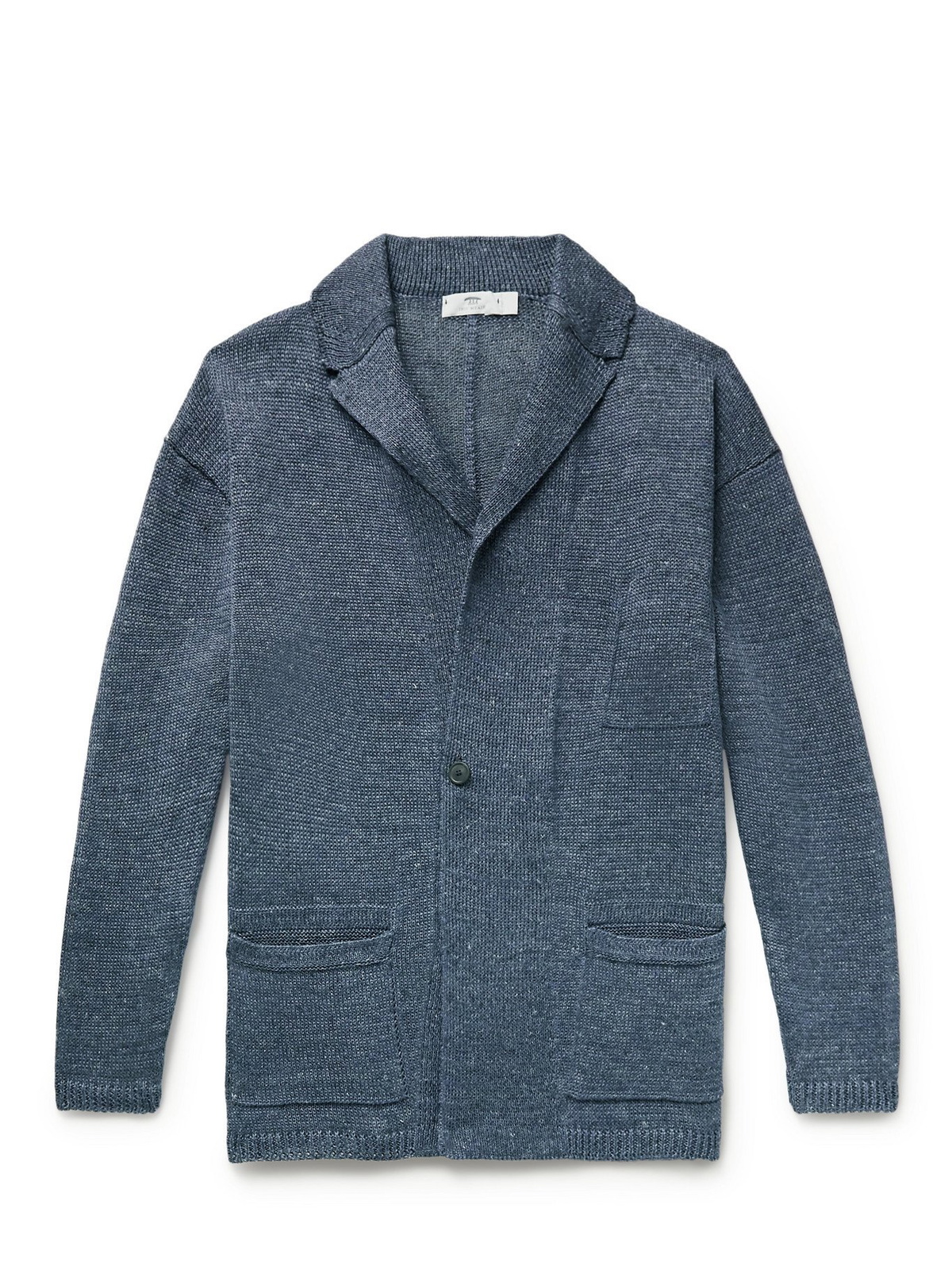 INIS MEÁIN - Relaxed Mélange Linen Cardigan - Blue Inis Meáin