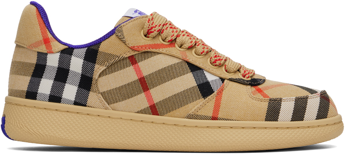 Burberry Beige Check Terrace Sneakers Burberry