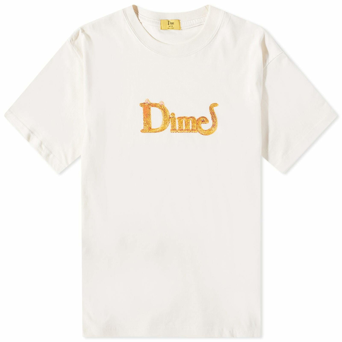 Dime Men's Classic Cat Logo T-Shirt in Rice Dime