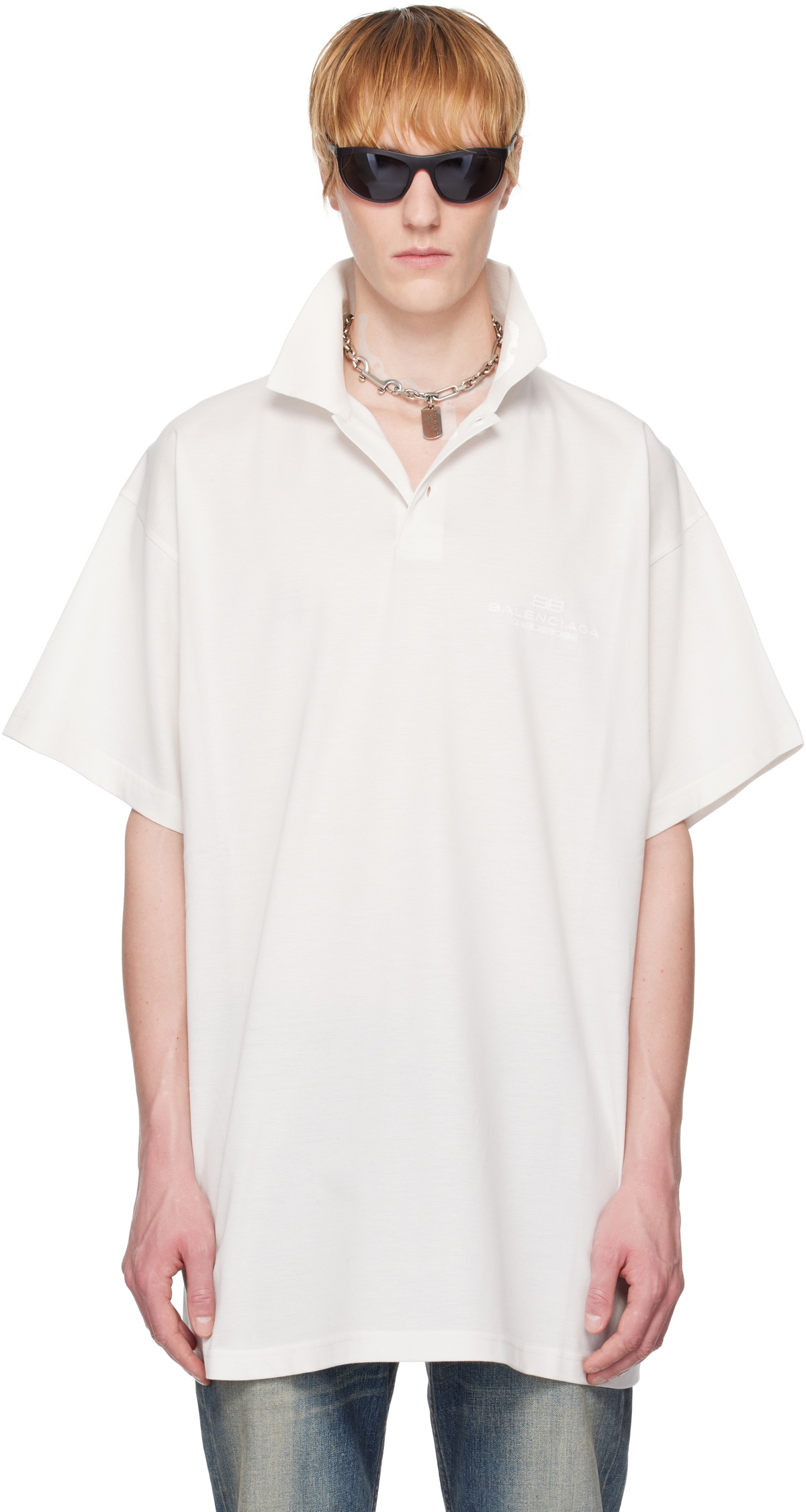 Balenciaga White BB Garderobe Polo Balenciaga