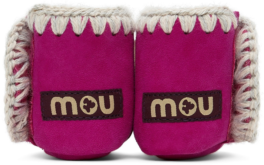 Mou Baby Pink Velcro Suede Pre-Walkers Mounser