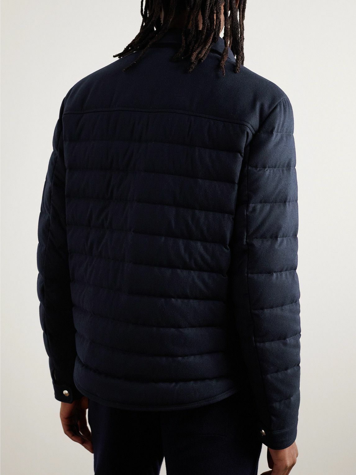 Moncler - Mirmandix Slim-Fit Quilted Felt Down Jacket - Blue Moncler
