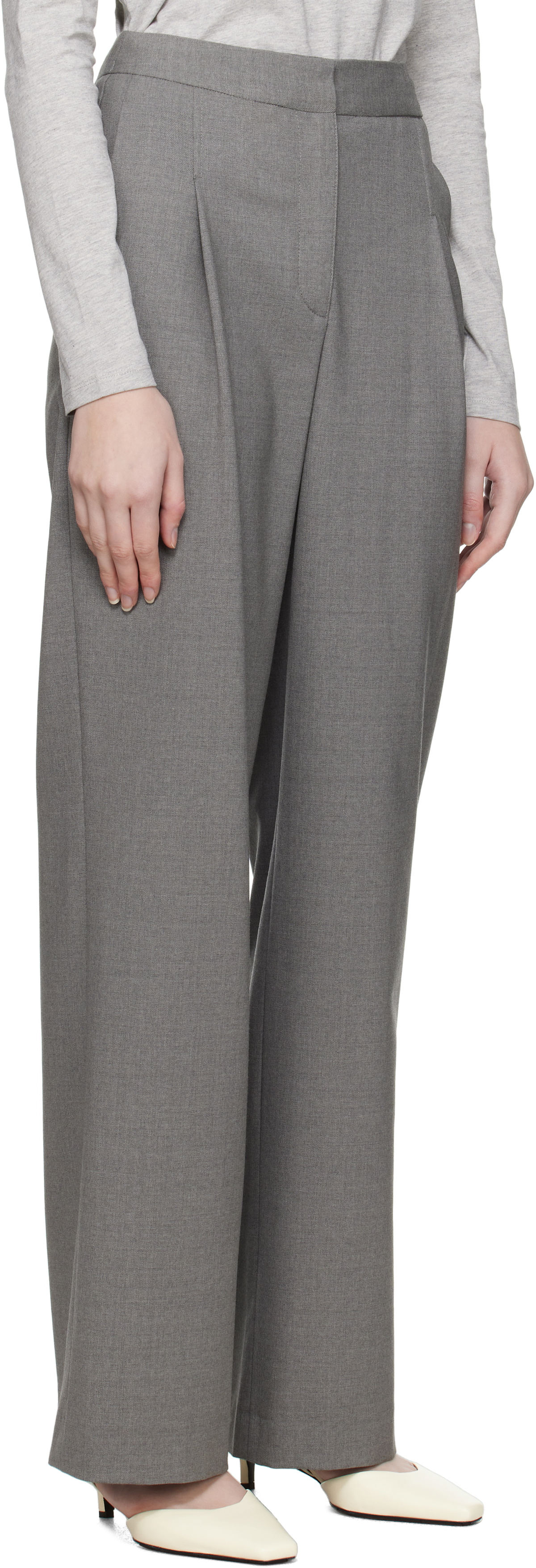 Loulou Studio Gray Osilo Trousers Loulou Studio