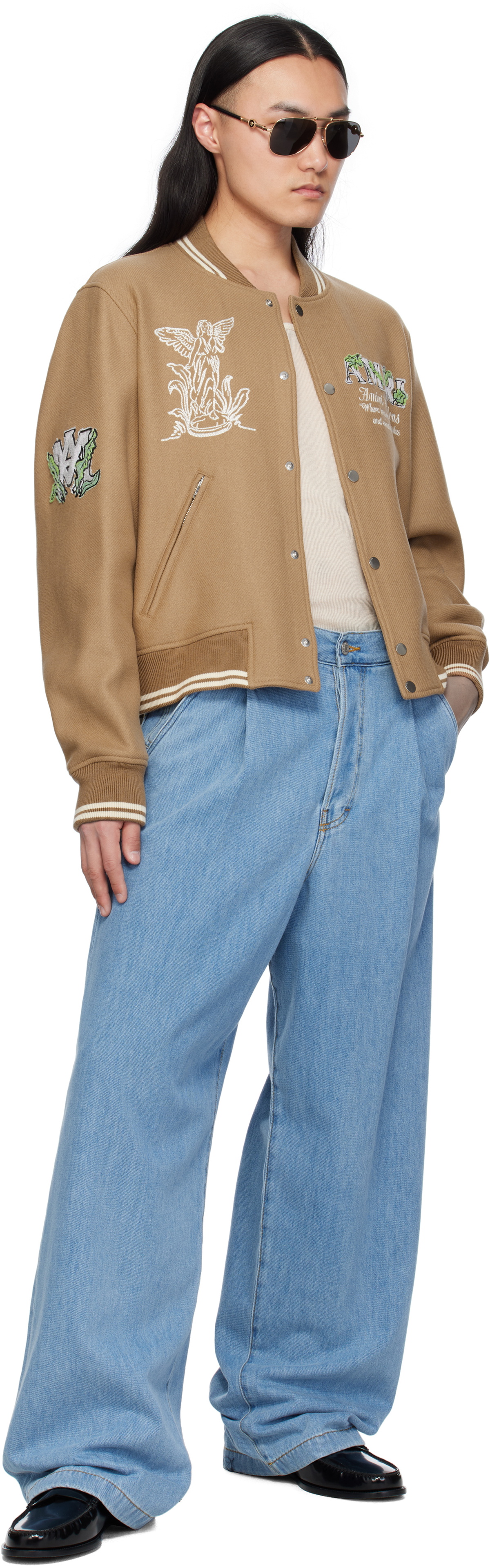 AMIRI Brown 'Amiri' Garden Bomber Jacket Amiri