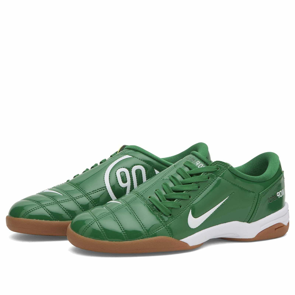 Nike Women's T90 Patent W Sneaker in Green/White/Brown Nike