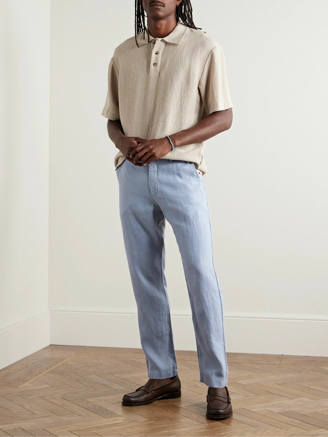 NN07 - Karl 1196 Tapered Linen Chinos - Blue NN07
