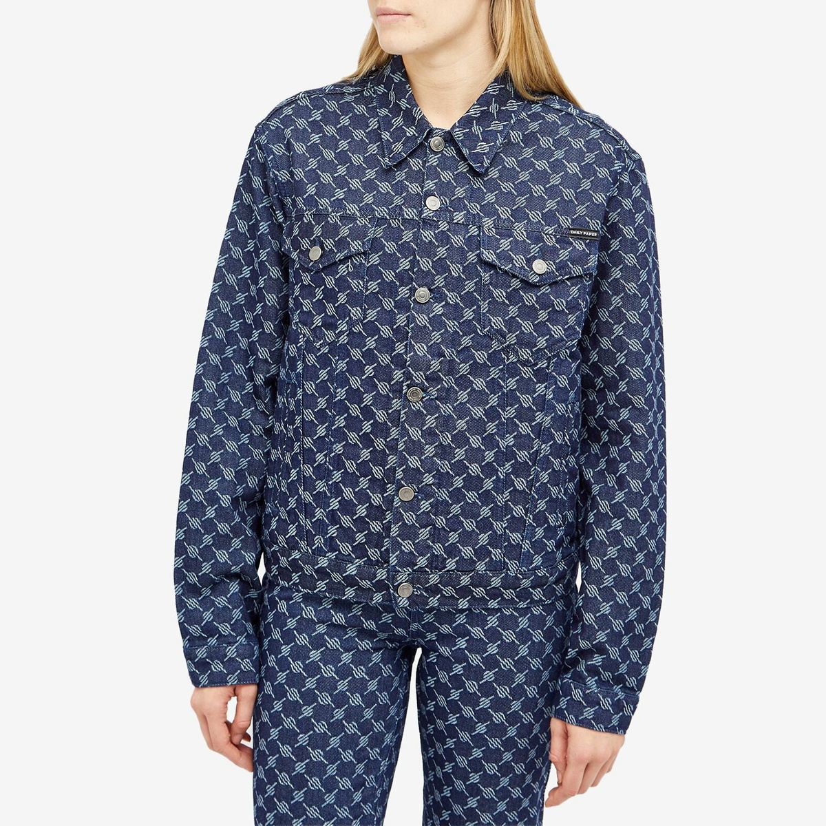 Daily Paper Women's Ralf Jacket in Mid Blue Daily Paper