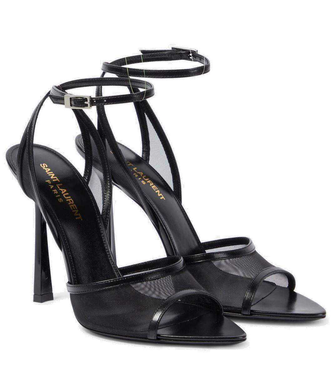 Saint Laurent Missy 110 leather-trimmed mesh sandals Saint Laurent