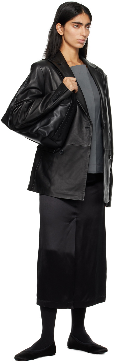 Loulou Studio Black Davao Leather Jacket Loulou Studio