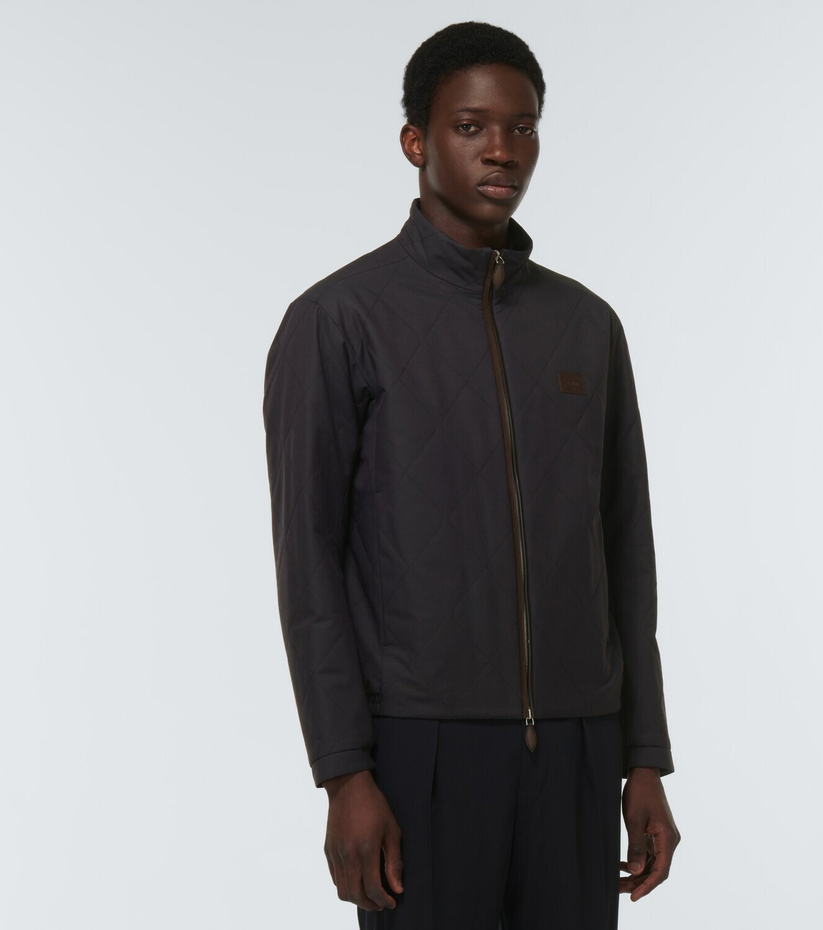 Berluti Ferro leather trimmed jacket Berluti