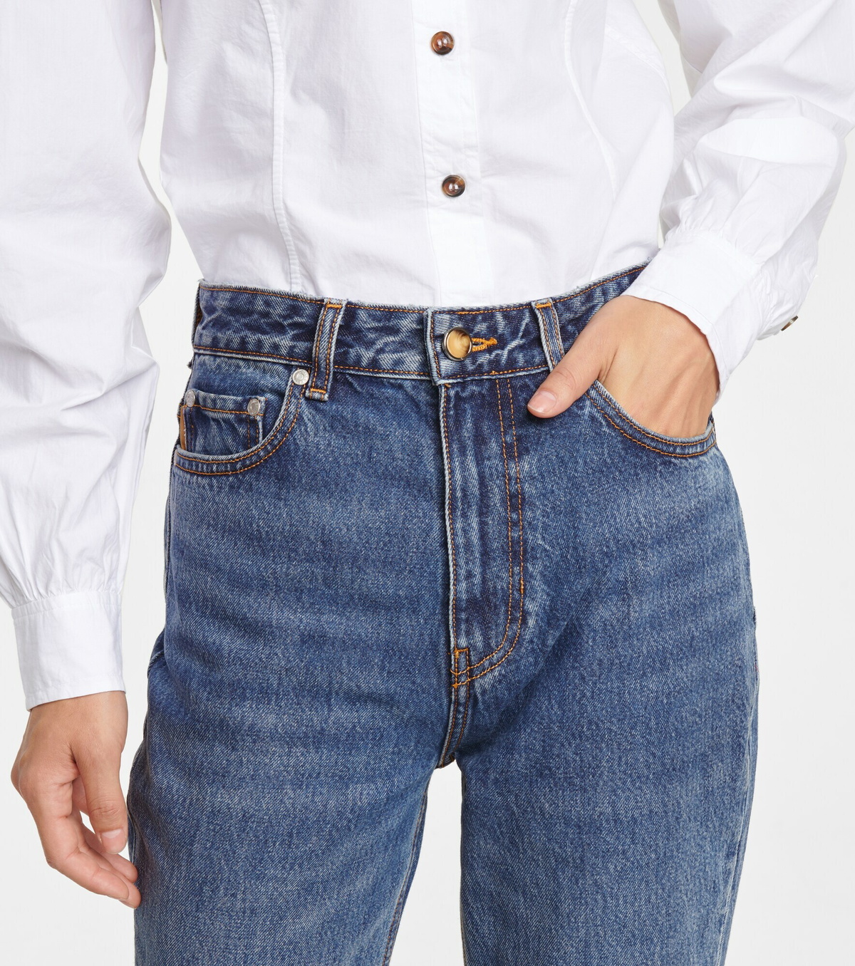 Ganni - High-rise straight jean GANNI