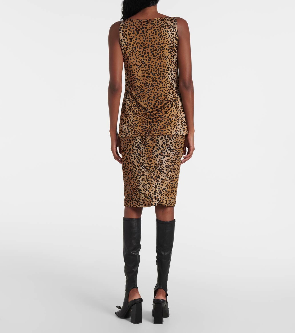 Versace Medusa '95 leopard-print draped top Versace