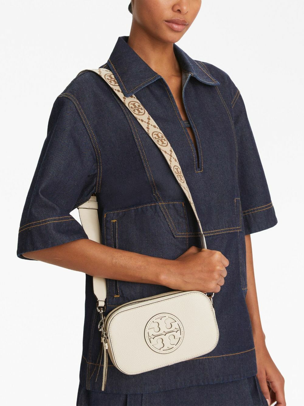 TORY BURCH - Miller Mini Leather Camera Bag Tory Burch