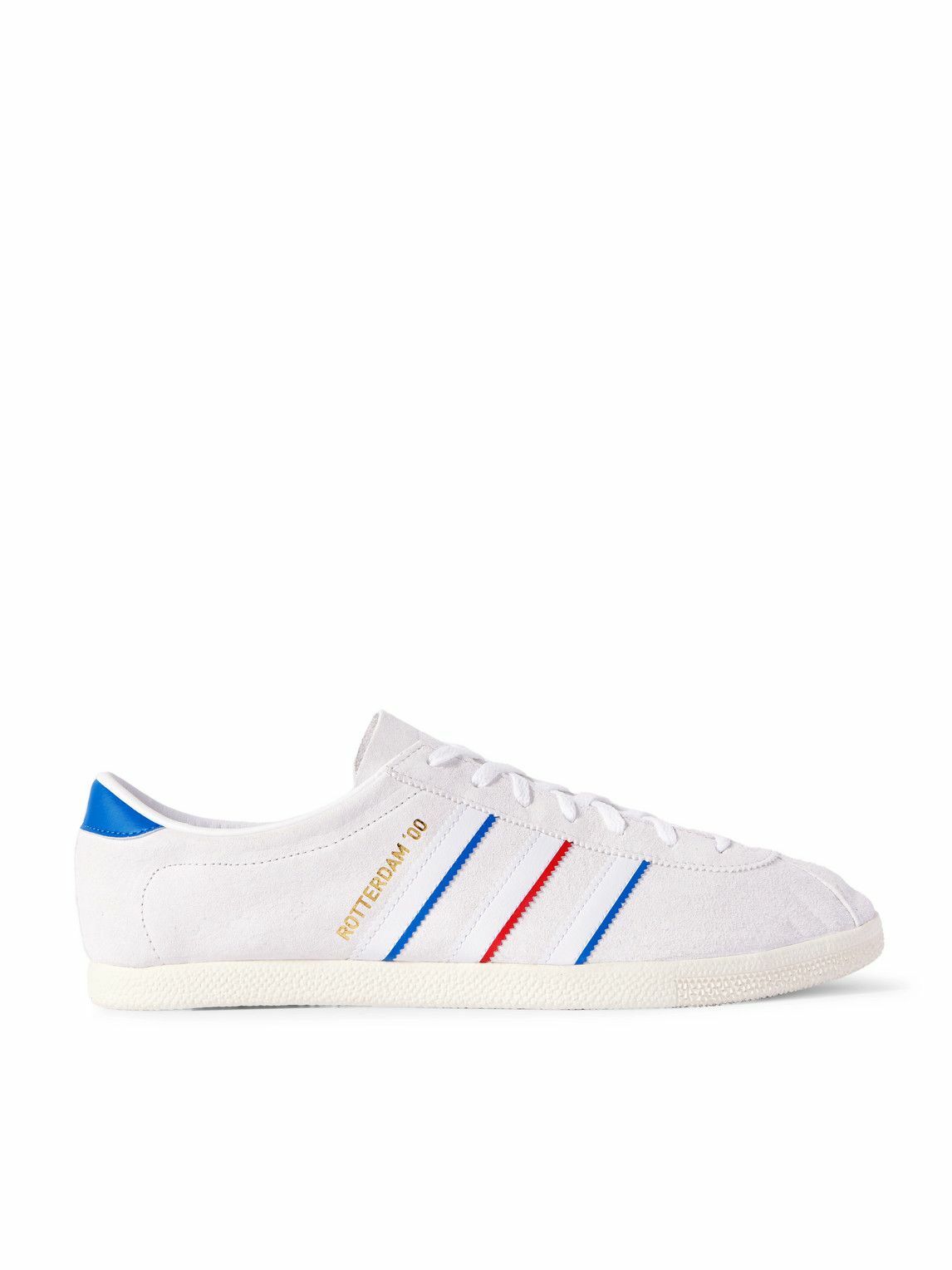 adidas Originals - Rotterdam 00 Leather-Trimmed Suede Sneakers - White ...