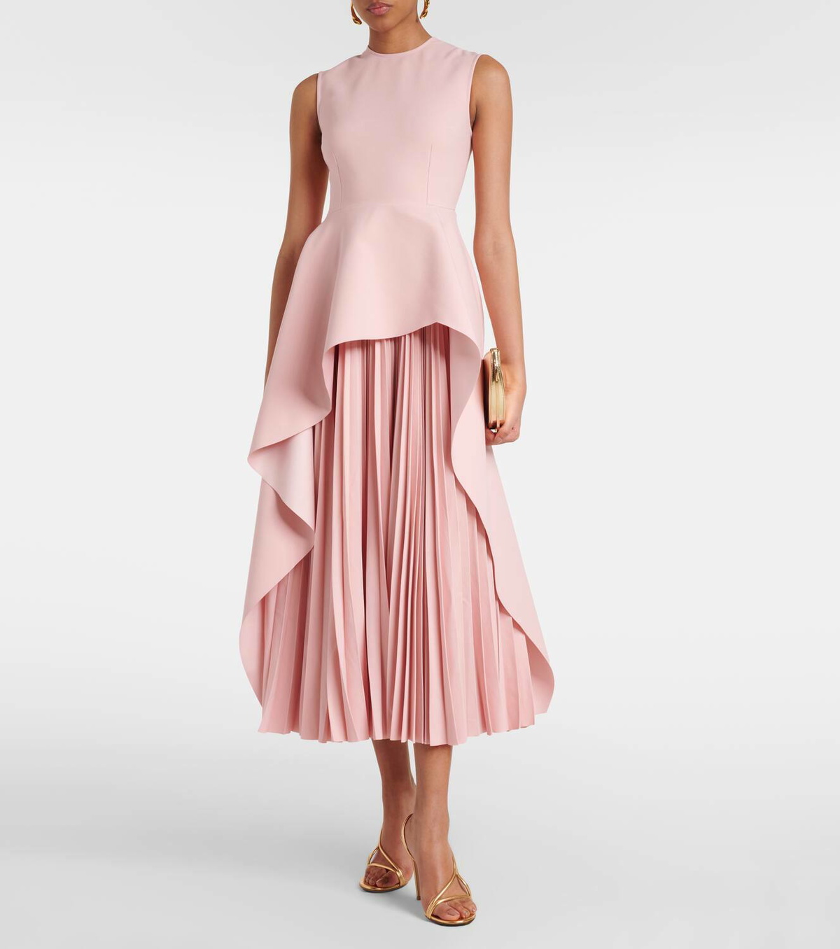 Solace London Severny pleated layered midi dress Solace London