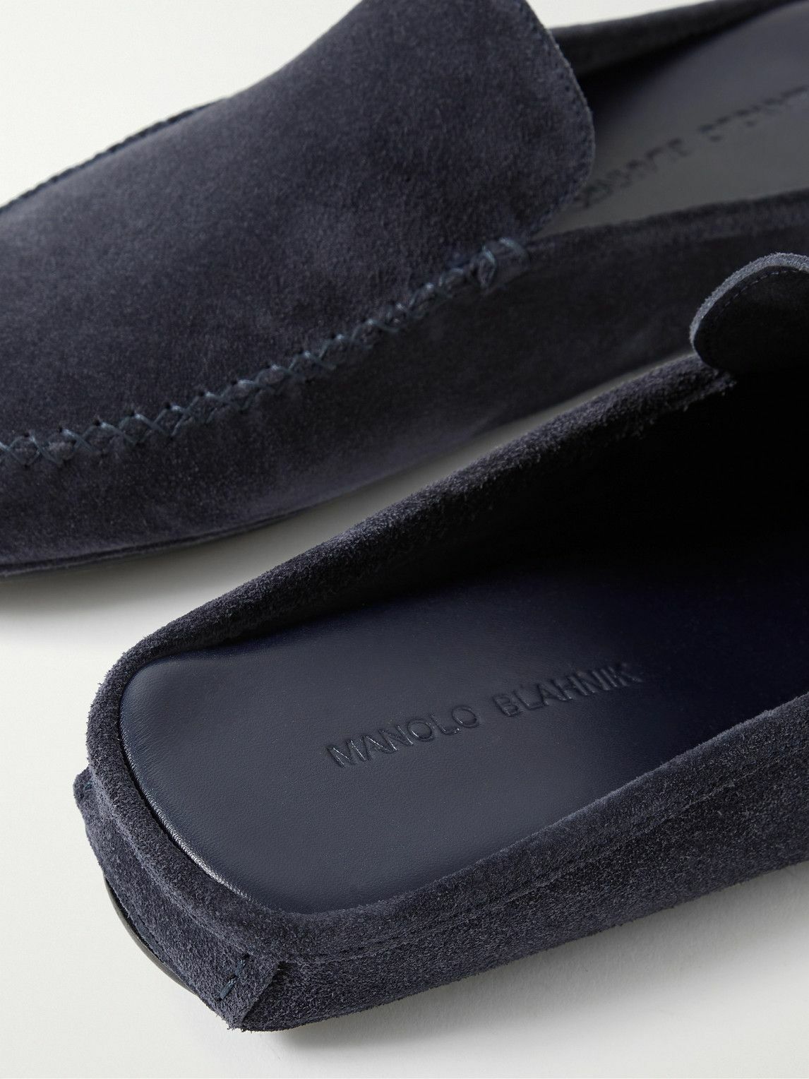 Manolo Blahnik - Crawford Suede Slippers - Blue Manolo Blahnik
