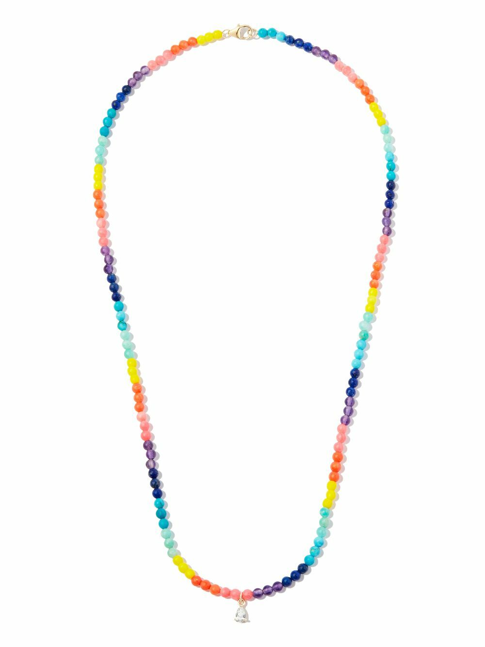 Yvonne Léon 9K Yellow Gold Rainbow Gemstone Diamond Choker Necklace ...