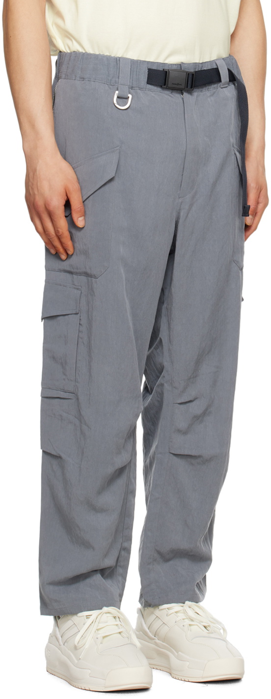 Y-3 Gray Wide-Leg Cargo Pants Y-3