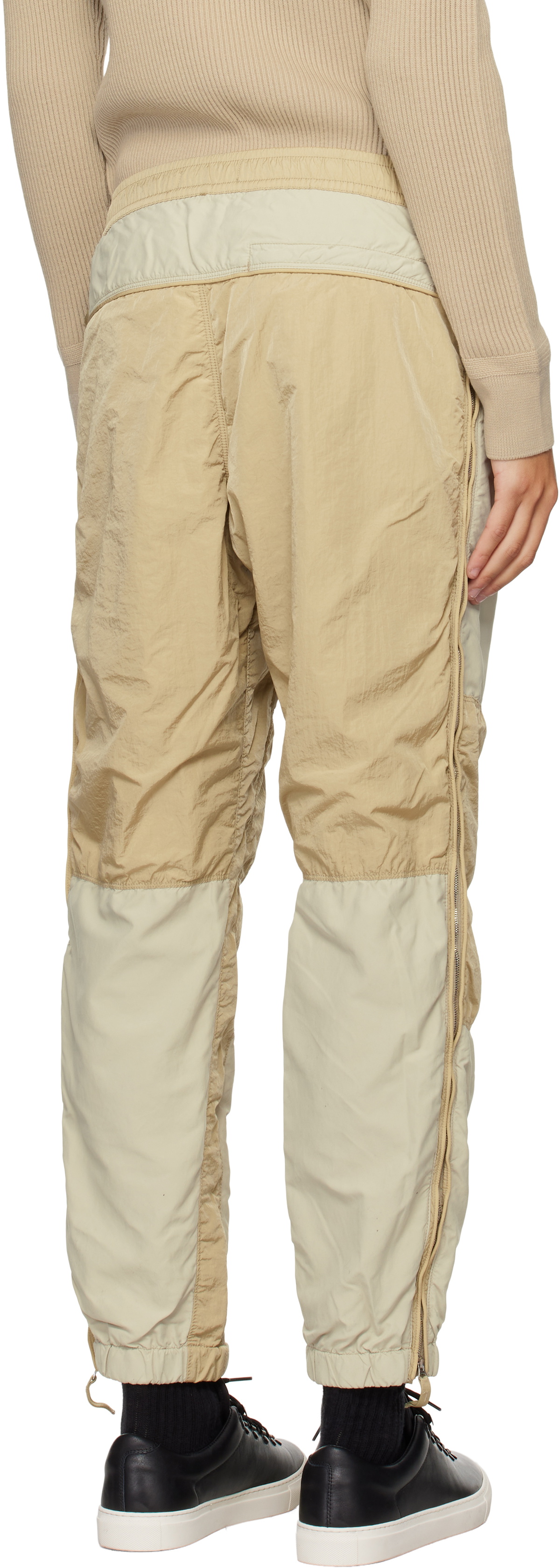 Stone Island Beige Brushed Nylon Sweatpants Stone Island